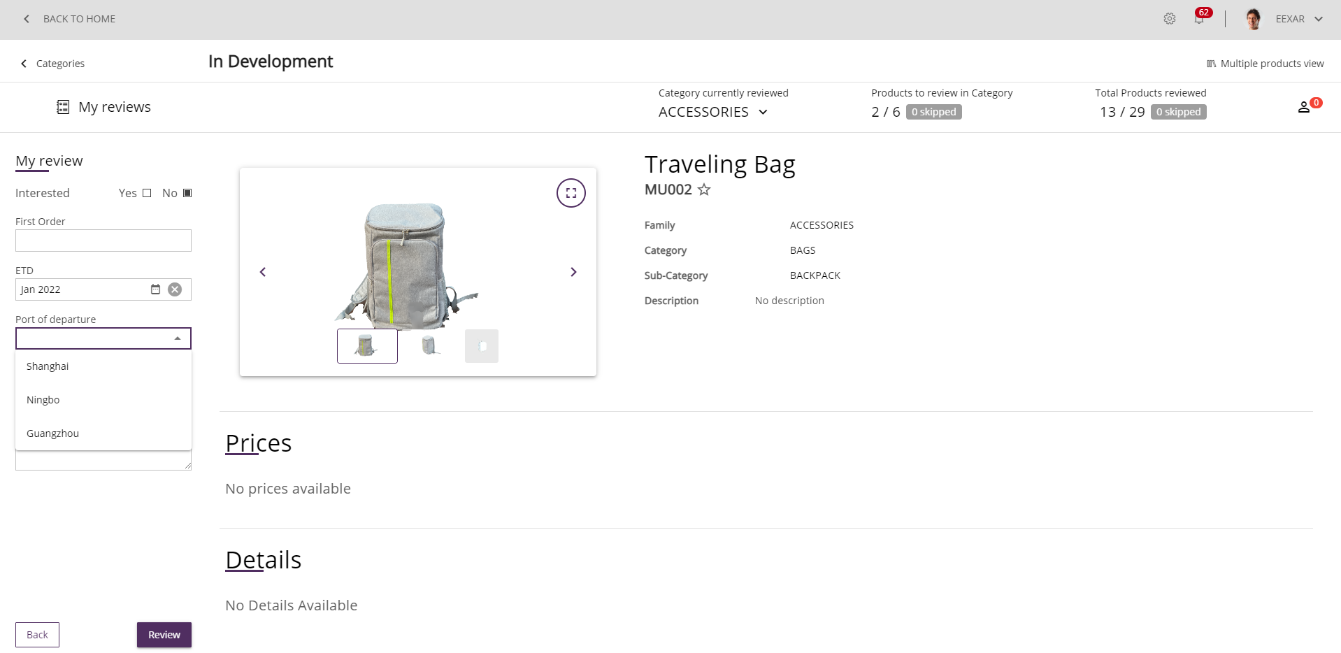 Dropdown fields inside web projects - EEXAR